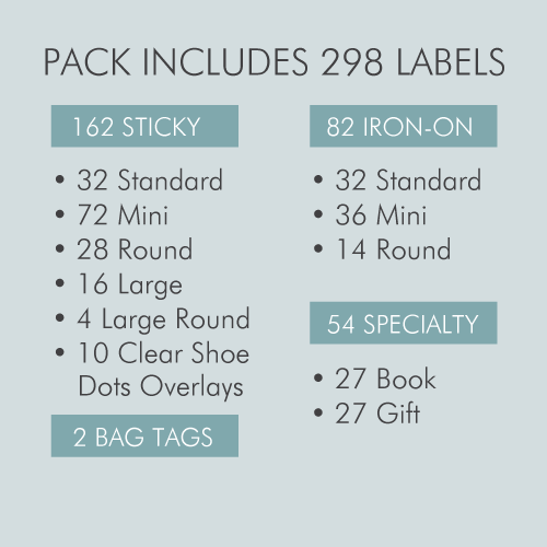 Personalised Sticky Name Labels and Clothing Label Value Packs - Tinyme