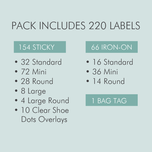 Personalised Sticky Name Labels and Clothing Label Value Packs - Tinyme